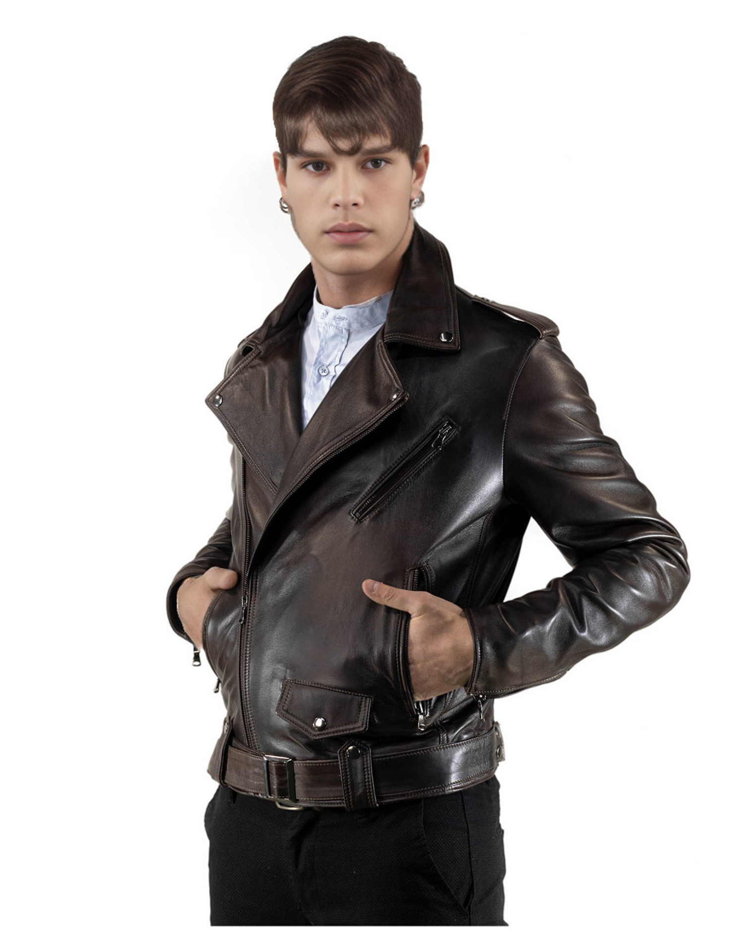 Men's leather perfecto | Michelangelo - Handmade in Italy