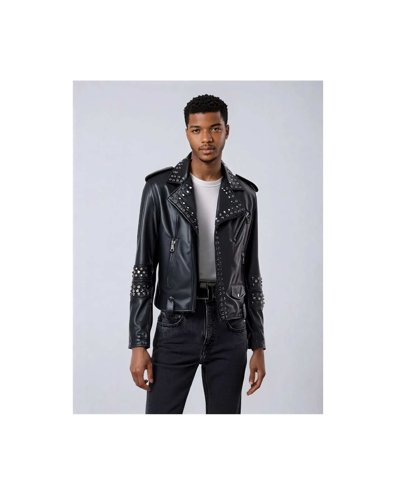 Men's leather perfecto | Michelangelo - Handmade in Italy